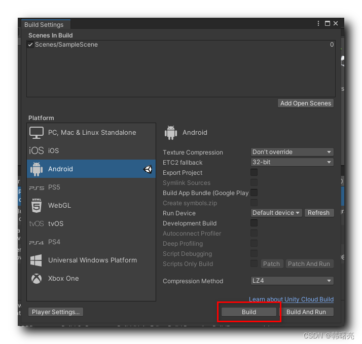【错误记录】unity 安卓打包报错 Platform Android With Graphics Api Opengles3 Is Not Supported With Hdrp