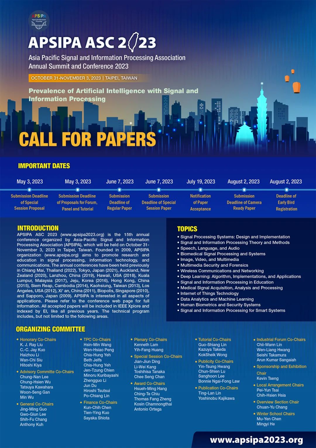 Special Session 开始征集-APSIPA 2023_apsipa asc 2023-CSDN博客