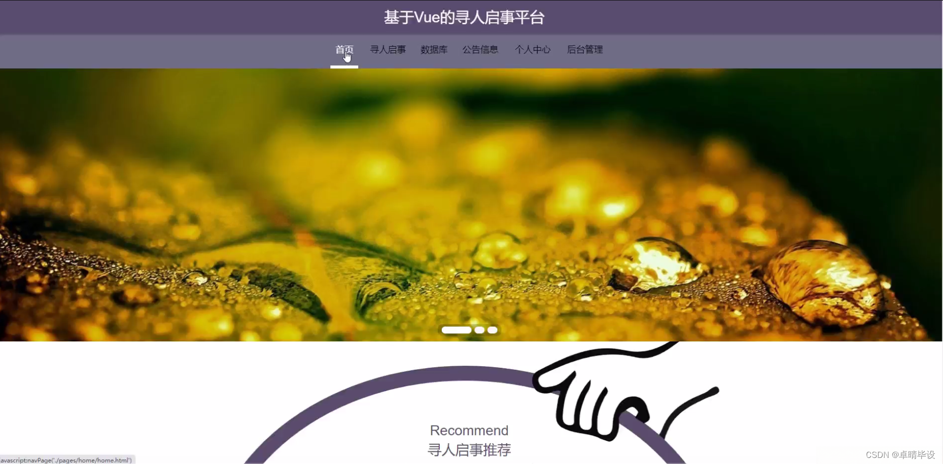 Springbootjavaphpnodepython基于vue的寻人启事平台【计算机毕设】 Csdn博客