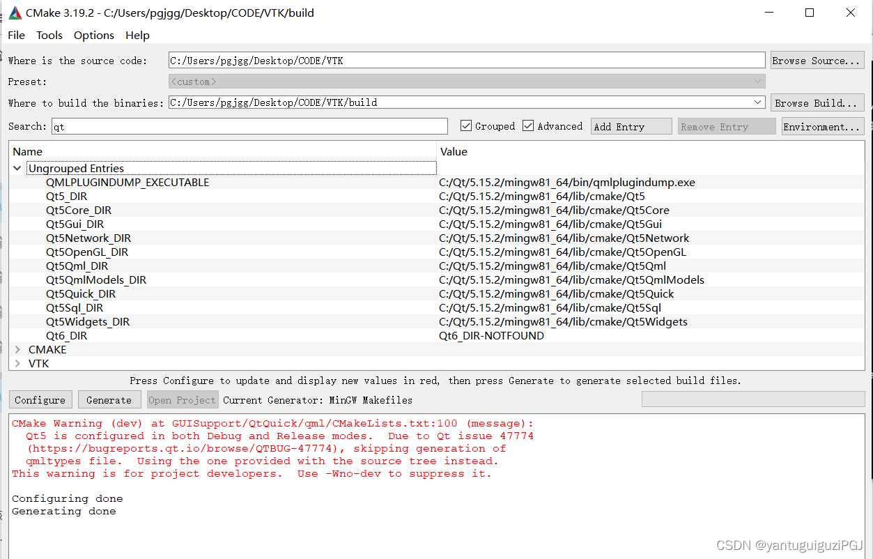 opencv4.5.5+qt5.15.2+vtk9.1+mingw81_64编译记录_vtk qt support: yes-CSDN博客