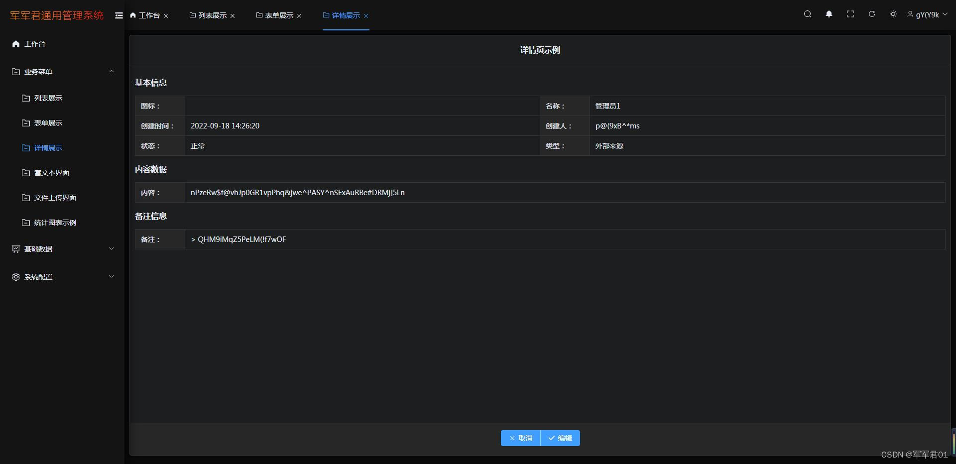 Vue3elementplus搭建通用管理系统实例十一：动态表单及详情页实现下vue3elementplus管理系统实例 Csdn专栏 