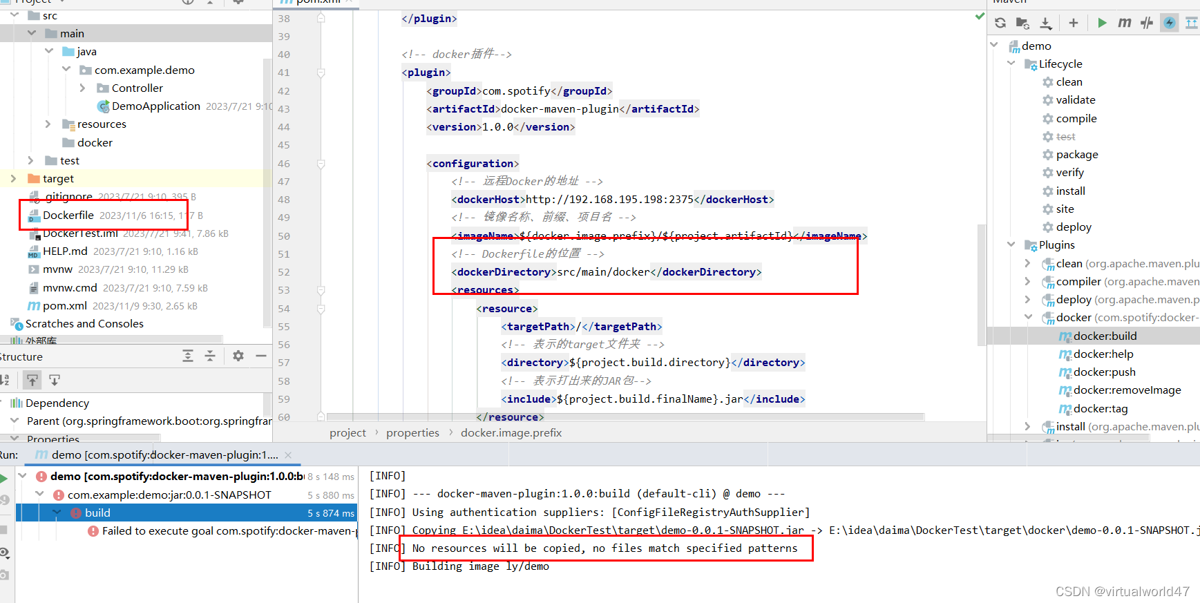 非常全面的docker在IDEA中build时出现不同异常如何解决，手把手教你解决异常_idea docker deploy有问题-CSDN博客