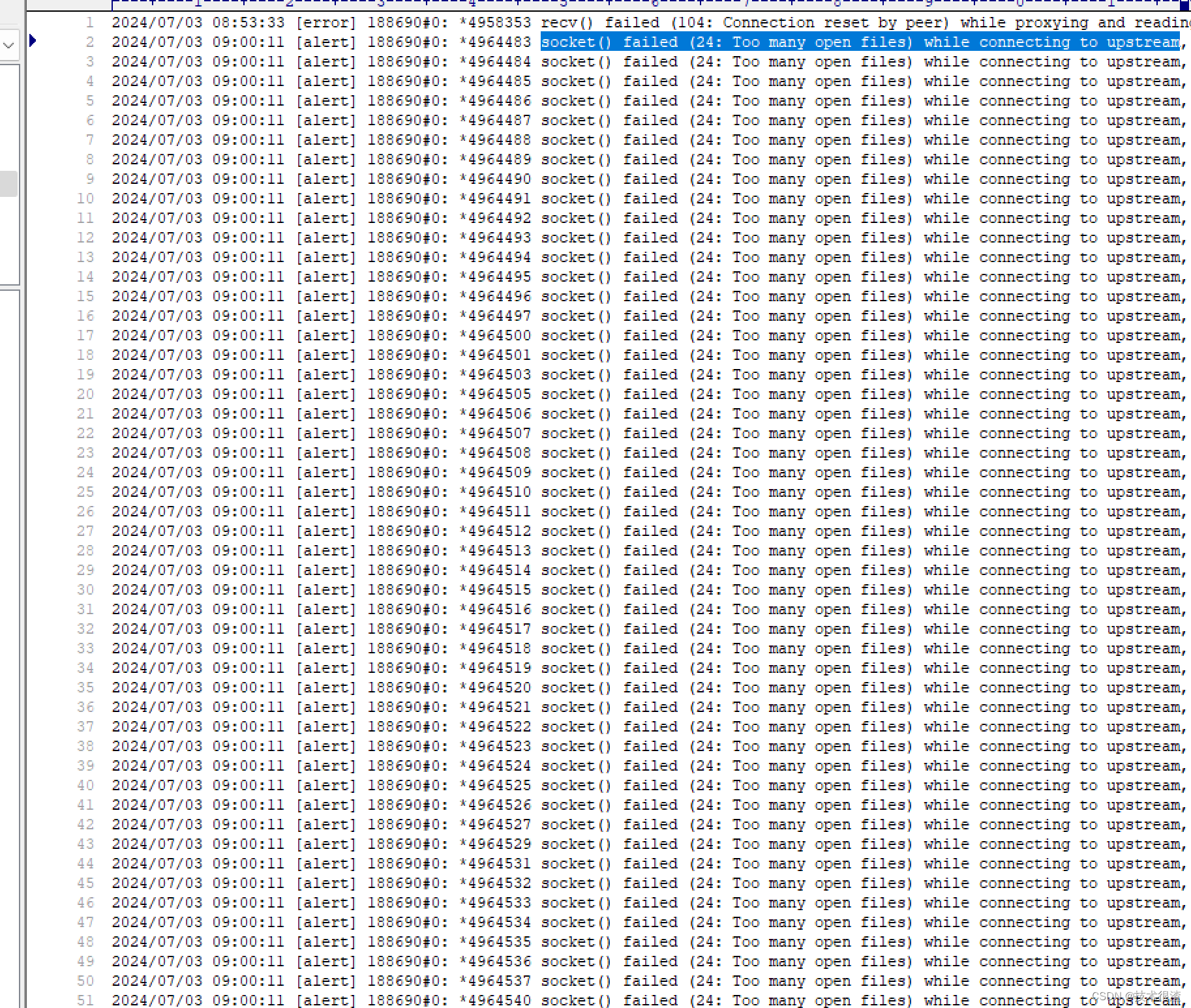 高级运维工程师叫你解决银河麒麟V10SP1Nginx代理转发故障socket() failed (24: Too many open files)修改操作系统ulimit值解决实战 ...