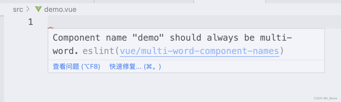Component name “xxx“ should always be multi-word. vue3项目eslint报错_component name "demo" should ...