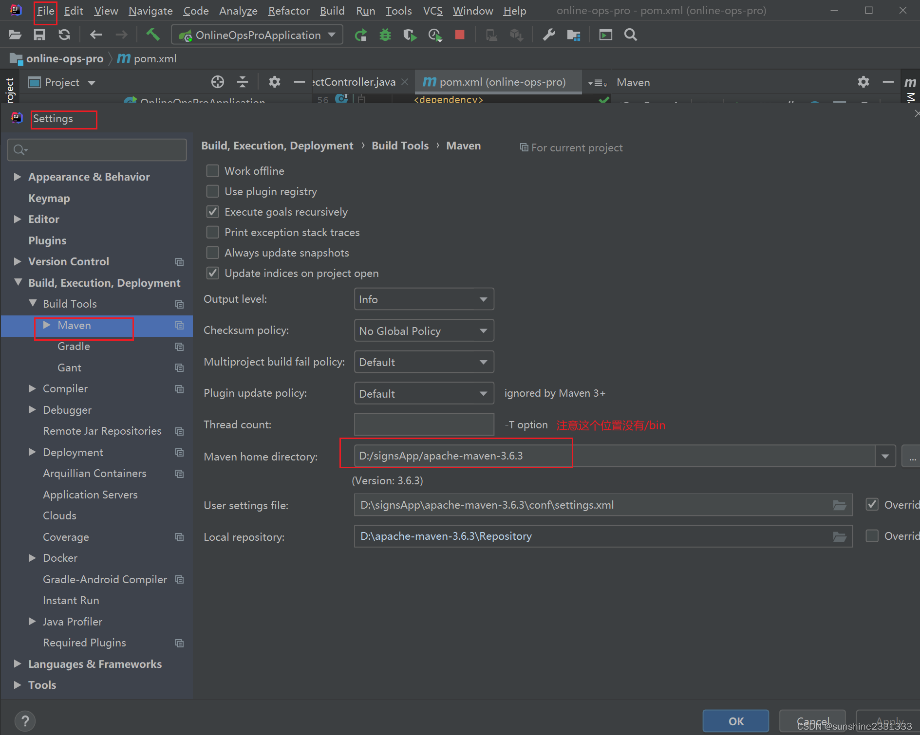 Error running : No valid Maven installation found. Either set the home directory in the ...