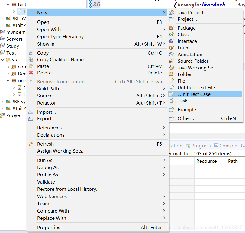 Ecplise JUnit 三角形_public class triangle { protected long lbordera = -CSDN博客