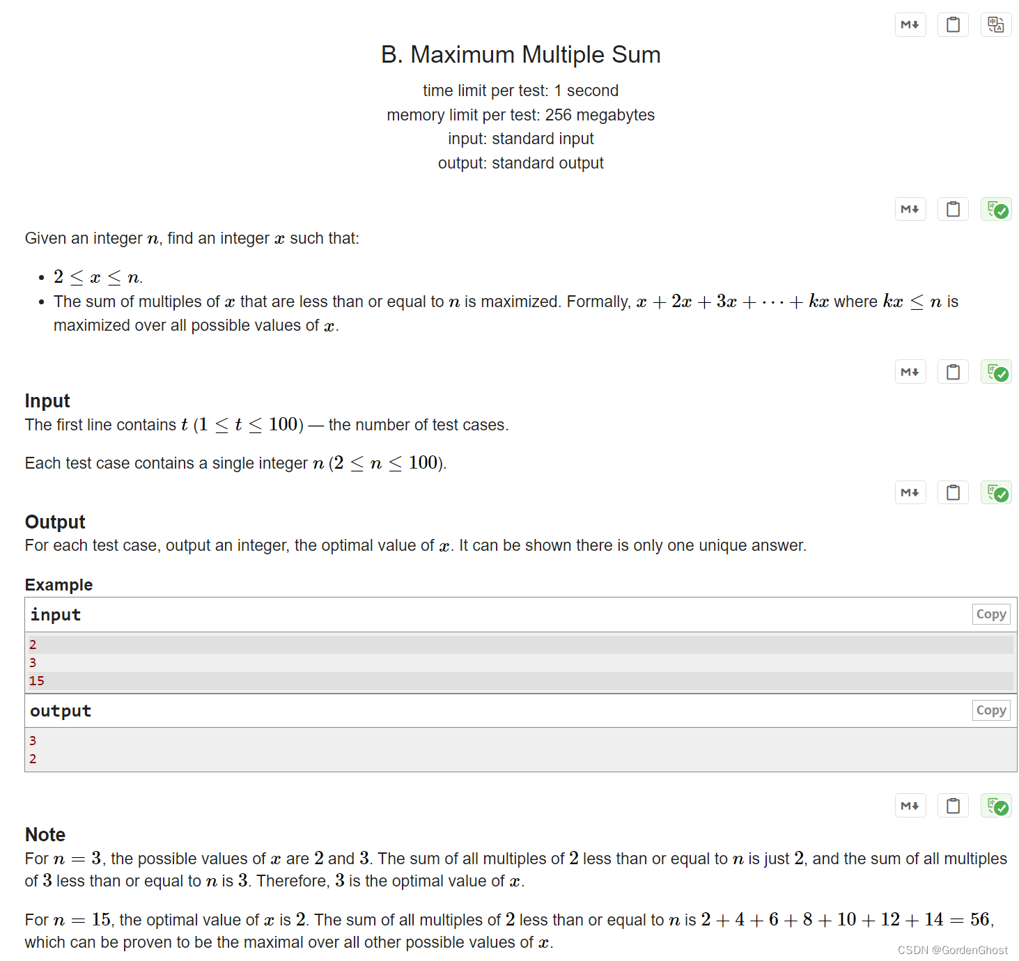 Maximum Multiple Sum（Round 952）-CSDN博客