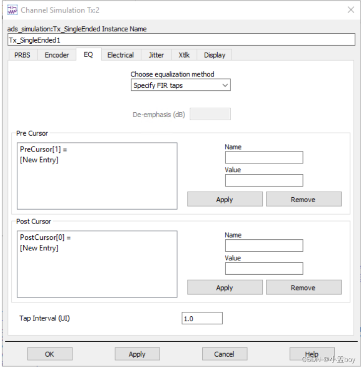 使用ADS进行serdes仿真时，Tx_Diff中EQ的设置对发送端波形的影响。_serdes eq是什么意思-CSDN博客