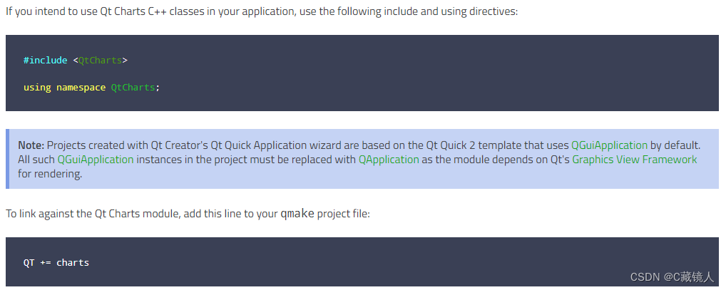 Qt学习笔记NO1. QtChart学习使用笔记_qchart官方文档-CSDN博客