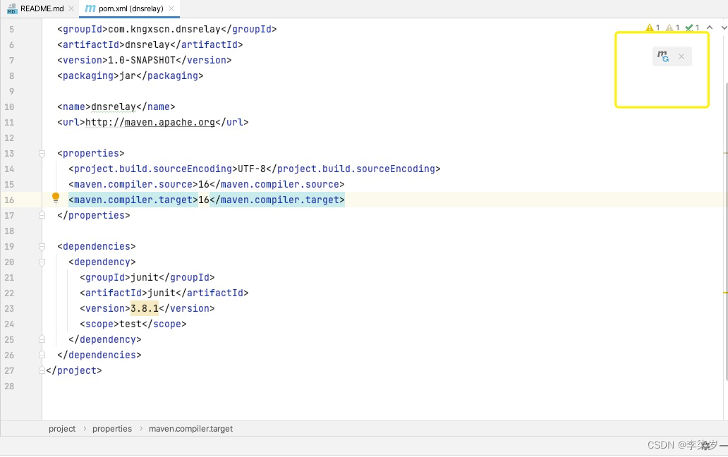 [BUG] Idea 导入项目报错 Language level is invalid or missing in pom.xml ...