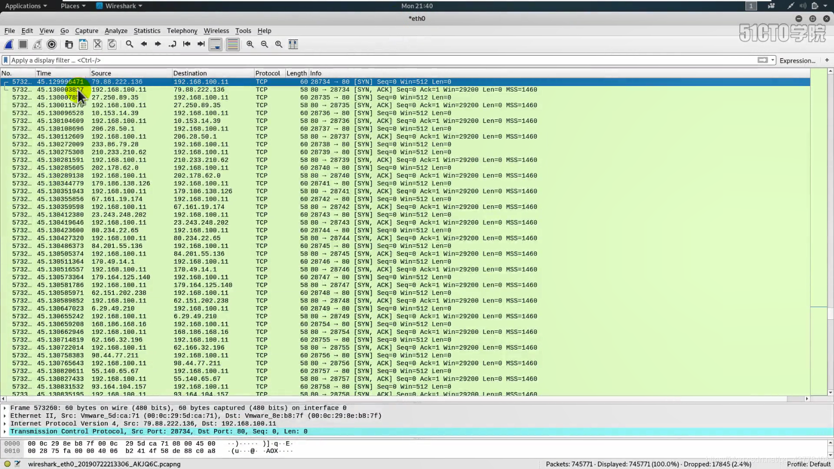 Wireshark网络安全之传输层安全-拒绝服务DOS介绍以及SYN Flood_dos和ddos拒绝服务(尝试用wireshark抓包并截图分析)-CSDN博客