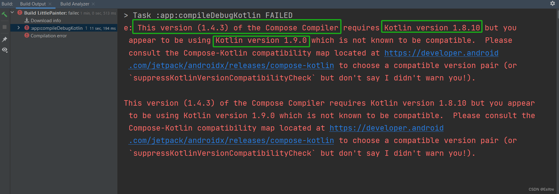 Compose 与 Kotlin 的兼容性问题_this version (1.4.3) of the compose compiler requi-CSDN博客