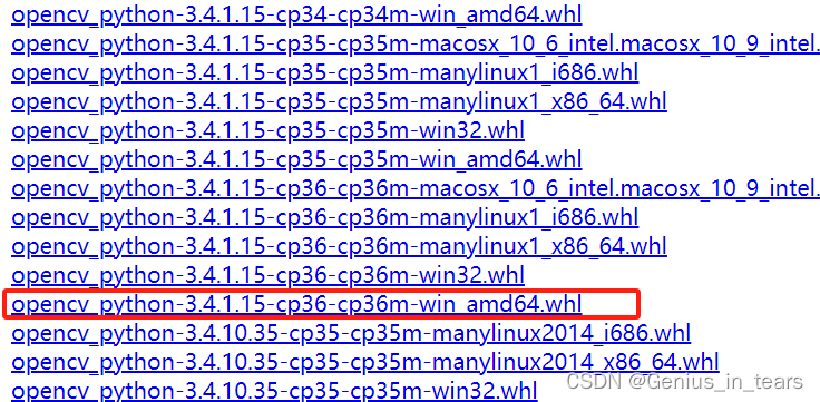 在anaconda中下载opencv，报错：ERROR: Could not find a version that satisfies the requirement opencv ...