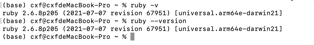 mac查看ruby版本出错undefined local variable or method `rsion‘ for main:Object (NameError)_-e:1:in ...