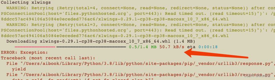 python-在macOS上安装python库 xlwings失败的解决方式_mac终端输入pip install xlwings报红-CSDN博客