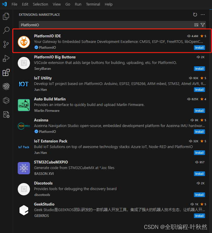 VsCode-PlatformIO 开发环境搭建_ESP32入门教程-CSDN专栏