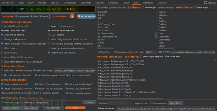 如何使用GAP-Burp-Extension扫描潜在的参数和节点_gapm-extension-CSDN博客