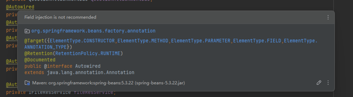 为什么IDEA中使用@Autowired会被警告_ideaautowired告警-CSDN博客