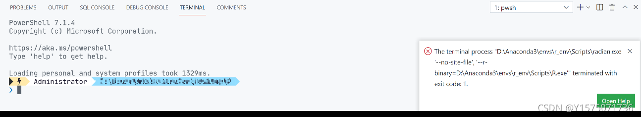 Windows 10 + Anaconda + r-base +Radian（terminated with exit code: 1）R ...