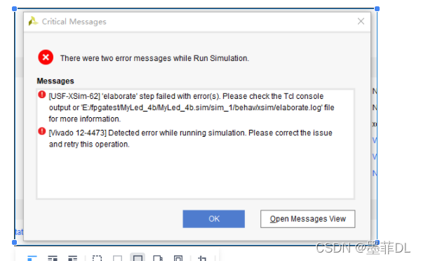 vivado仿真时候报错Common 17-39-CSDN博客