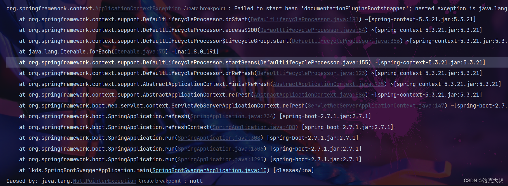 SpringBoot整合Swagger报错org.springframework.context ...