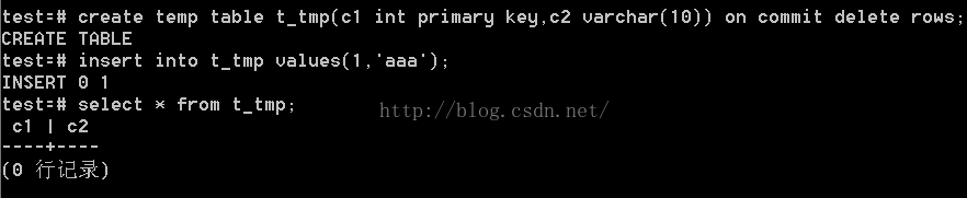 Postgresql中临时表(temporary Table)的特性和用法 Csdn博客