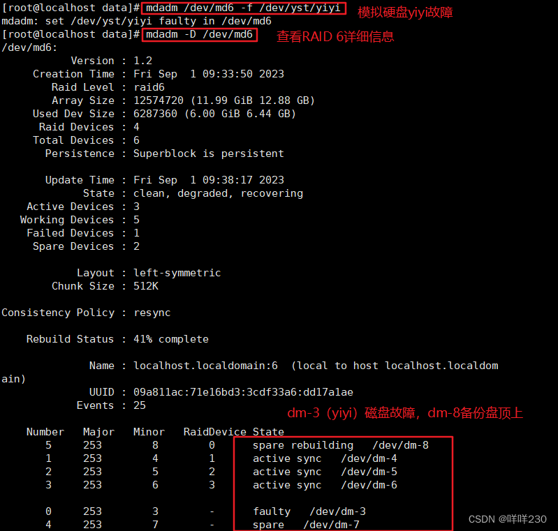 基于LVM创建软RAID 6_软raid用lvm-CSDN博客