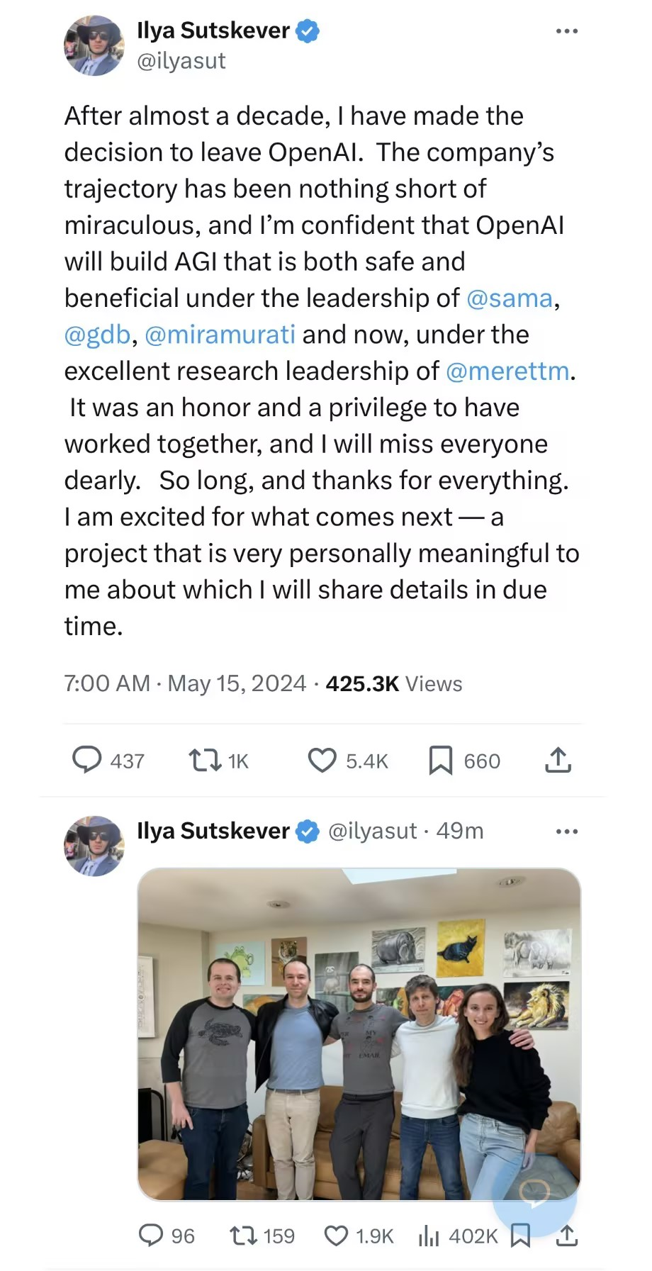 大地震！OpenAI灵魂人物Ilya官宣离职，Hinton关门弟子、ImageNet一战成名，马斯克曾为其与谷歌创始人决裂..._llya sutskever-CSDN博客