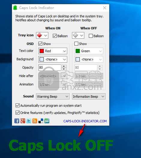 capslock亮灯是小写_Caps Lock Indicator-大小写指示灯锁定工具下载 v1.2.0.21 官方版 - 安下载 ...