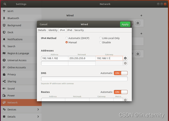 虚拟机配置静态ip(ubuntu18.04)_ubuntu manual ipv4-CSDN博客