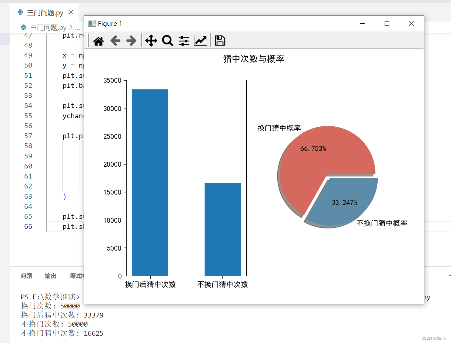 Python计算三门问题的次数与概率python三门程序编写 Csdn博客