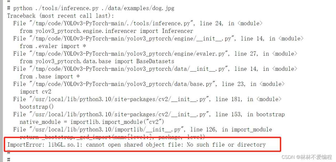 ImportError: libGL.so.1: cannot open shared object file: No such file or directory-CSDN博客
