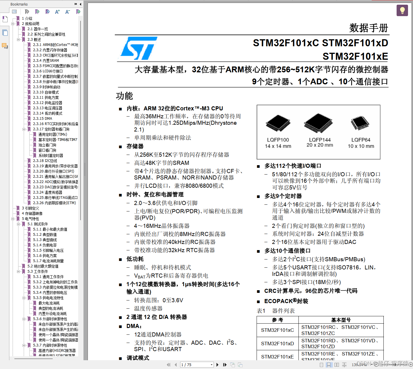 STM32F101xx STM32F102xx STM32F103xx STM32F105xx数据手册中文版、英文版 及STM32F101x STM32F103x勘误手册_stm32f101 ...