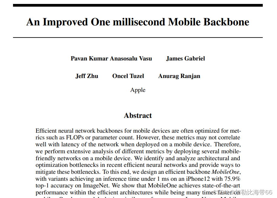 目标检测算法——YOLOv5/YOLOv7改进之结合MobileOne结构（高性能骨干|仅需1ms）_mobileone yolov5-CSDN博客