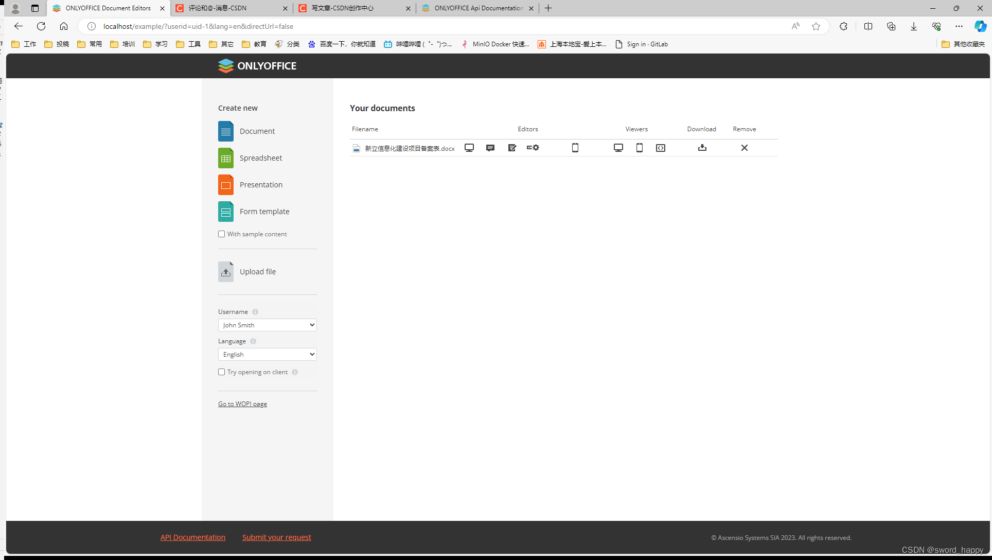 基于docker的onlyoffice使用--运行JavaSpringExample_onlyoffice example-CSDN博客