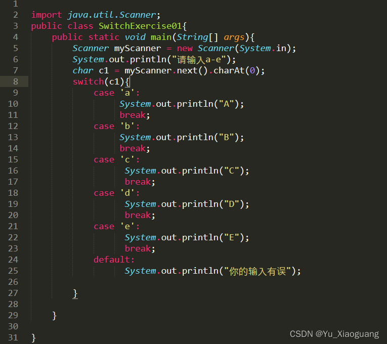 Java程序：使用Scanner读取字符并用switch进行处理,-CSDN博客