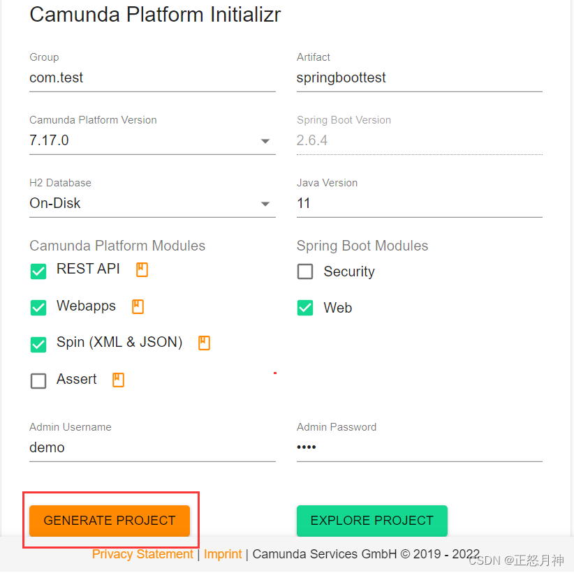 Camunda 创建springboot项目 (一)_camunda集成spring boot-CSDN博客