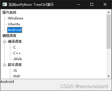 实战wxPython：041 - 高级控件之树状控件TreeCtrl_要在树形控件的特定节点上使用控件wxwidgets-CSDN博客