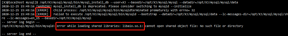 初始化Mysql报错：error while loading shared libraries: libaio.so.1: cannot open shared object...-CSDN博客