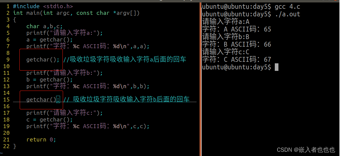 DAY5 理解输入输出函数（scanf、printf、getchar、putchar）_putchar和scanf有什么区别-CSDN博客