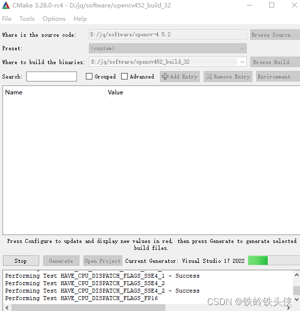 cmake vs2022编译opencv4.5.2 x86 版本_cmake vs x86-CSDN博客