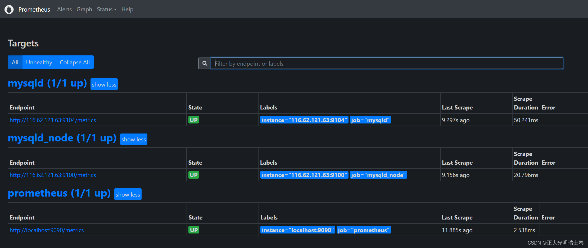 Prometheus 监控mysql_mysql给prometheus监控新建用户-CSDN博客