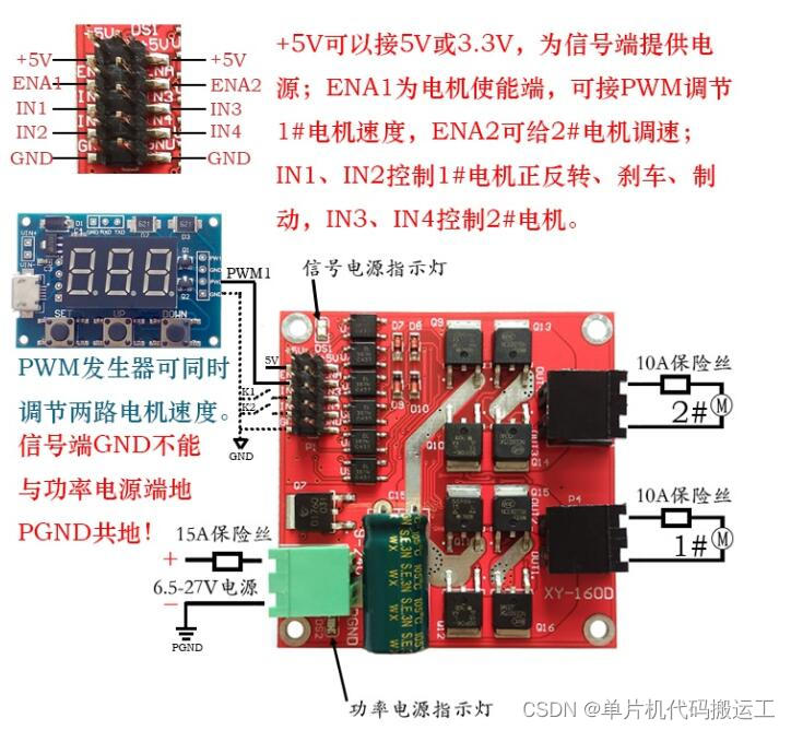K_A08_005 基于 STM32等单片机驱动XY-160D模块按键控制直流电机正反转加减速启停-CSDN博客