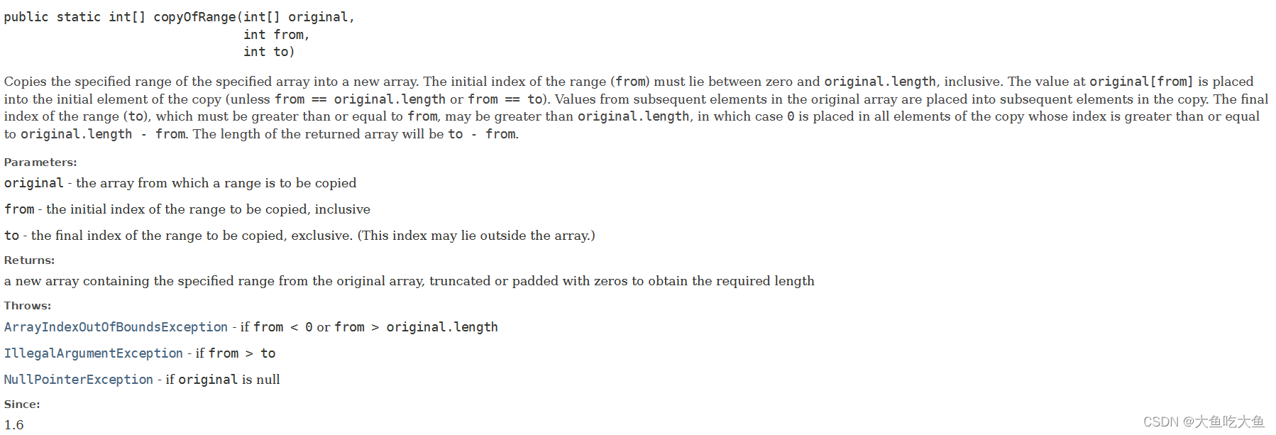 copyOfRange函数用法_copyofrange是左闭右开吗-CSDN博客