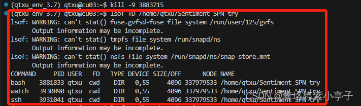 Linux删除文件夹时，报错“Error: EBUSY:resource busy or locked, unlink……”该如何解决？_error: ebusy: resource busy ...