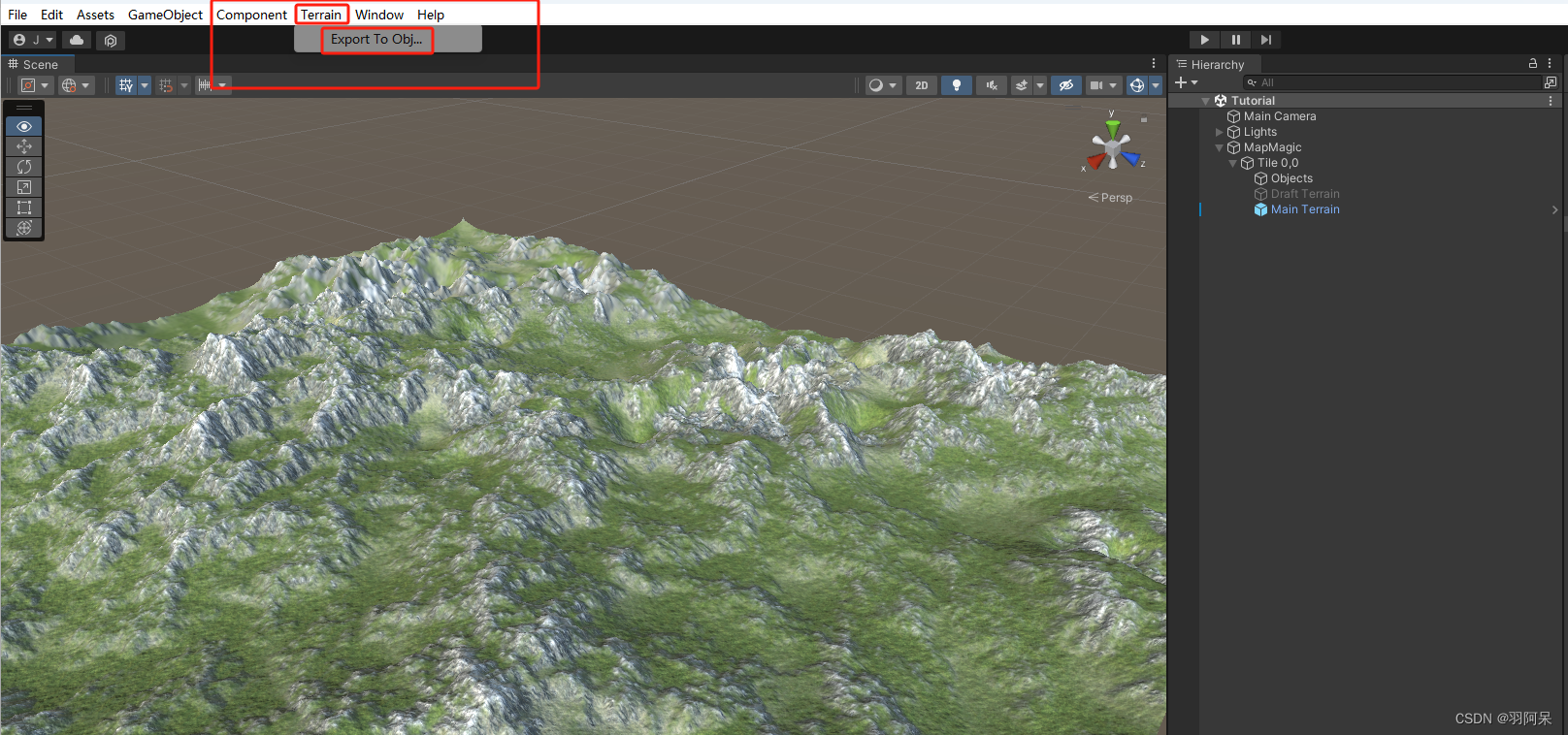 Unity 导出 Terrain地形为OBJ到3DMAX_unity地形导出-CSDN博客