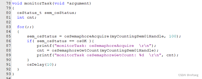 Free RTOS中Semaphore（计数信号量）的使用介绍_ossemaphorenew-CSDN博客