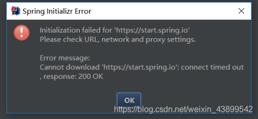 Initialization failed for https://start.spring.io Please check URL ...