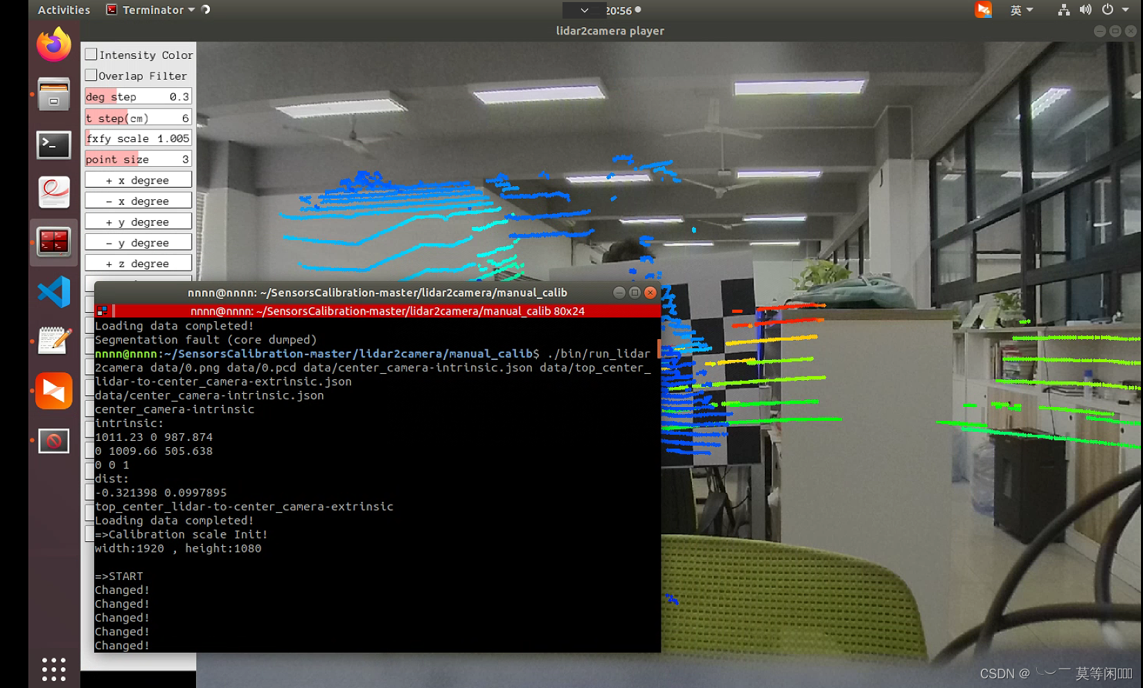 使用opencalib开源标定工具标定进行激光雷达、摄像头、imu标定，使用自己的数据标定出现segmentation Fault（core Dumped）问题解决 Csdn博客